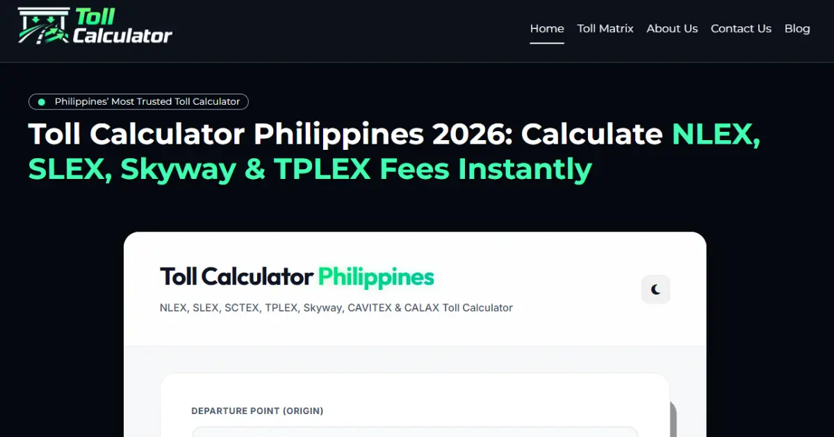 Toll Calculator Philippines | Calculate NLEX, SLEX & Skyway Toll Fees ...